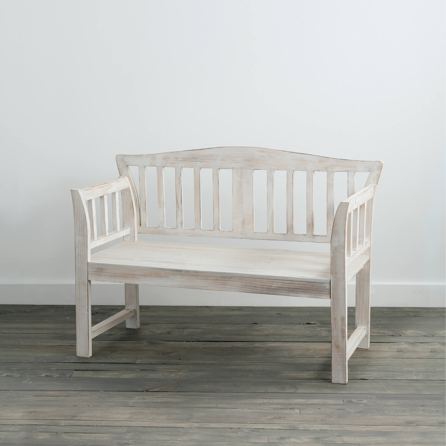 Whitewashed Wooden Bench | Rustic Eagle Home Decor and Furnishings